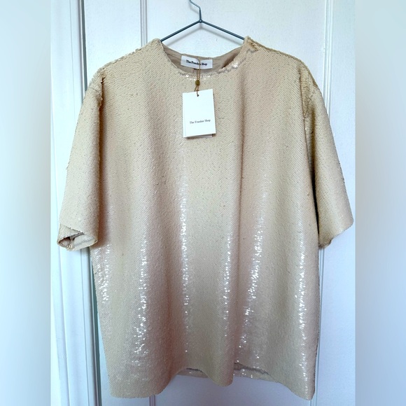 The Frankie Shop | Tops | The Frankie Shop Cream Sequin Top | Poshmark